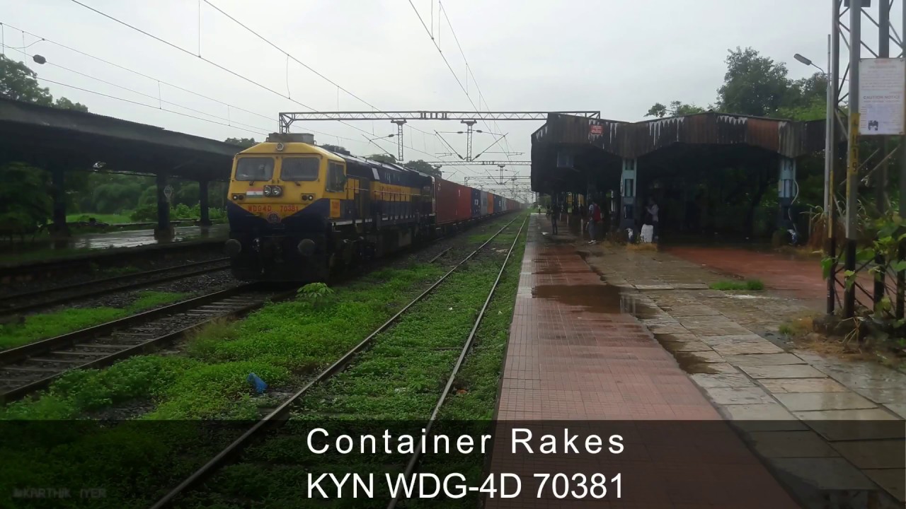 KYN WDG-4D 70381 With Container Rakes Speeds Past Nilaje - YouTube