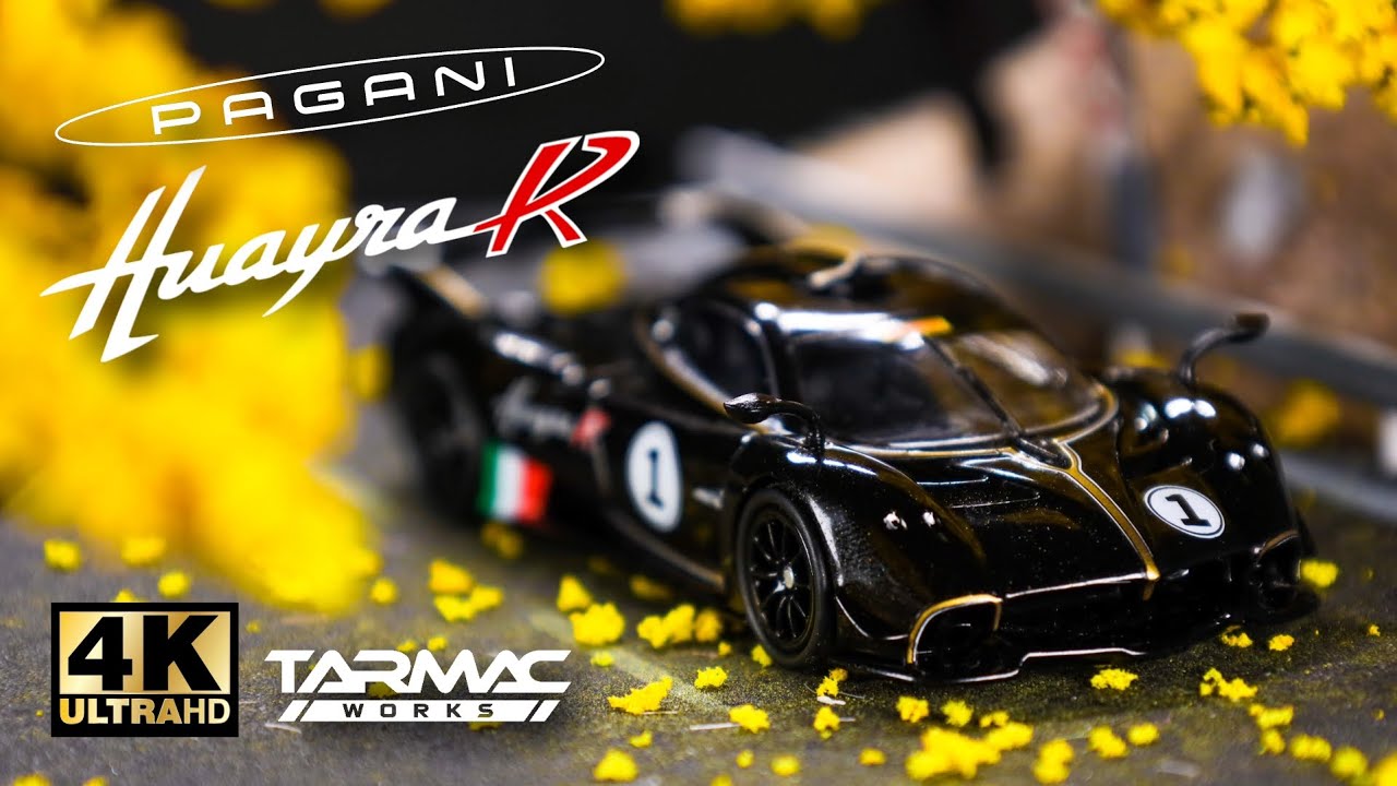 Tarmac Works 1:64 - Pagani Huayra R Nero Oro l Cinema Shot 4K - YouTube