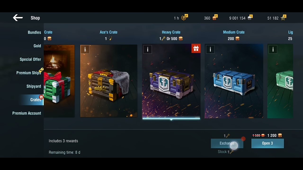 Opening a heavy crate in wows blitz - YouTube