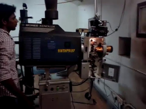 theatre reel projector operating - YouTube