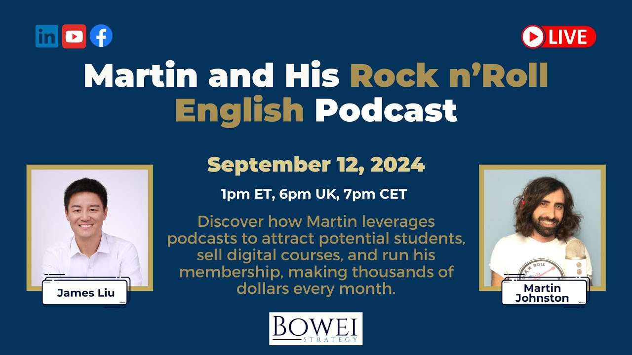 Martin and His Rock n’Roll English Podcasts | Sep 12, 1pm ET, 6pm UK ...