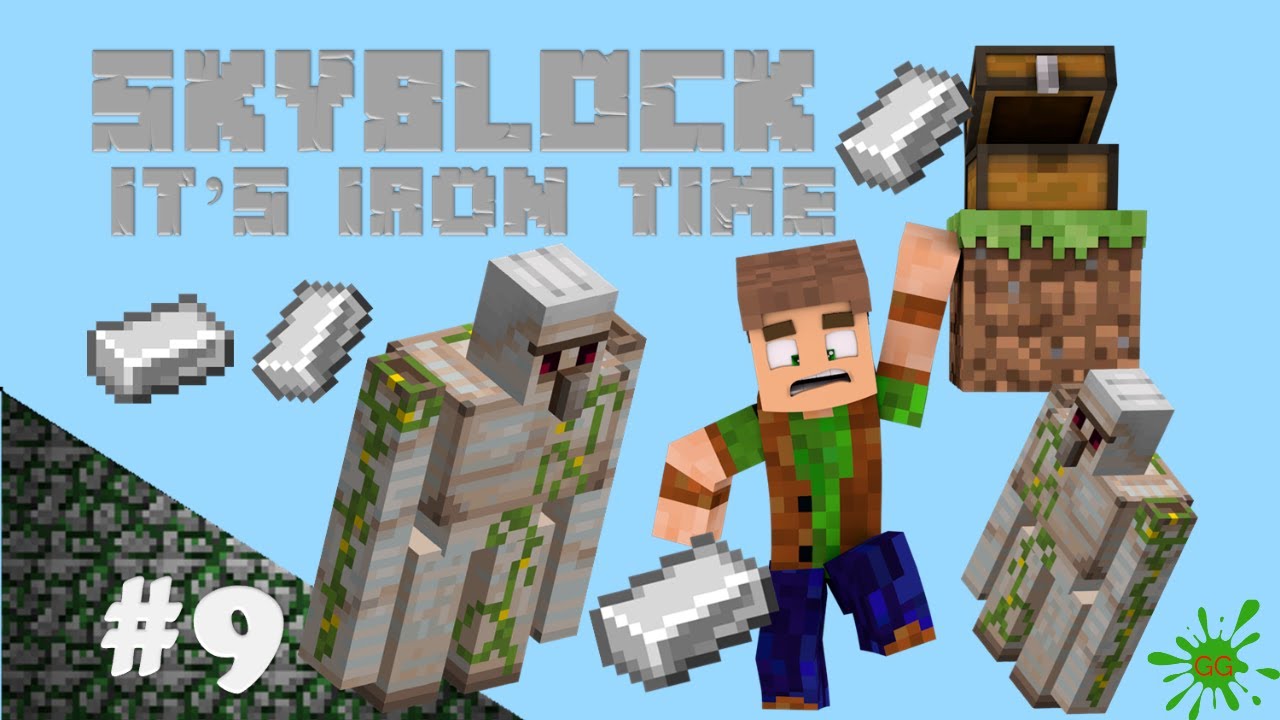 Minecraft Lets Play - SkyBlock Episode 9 - It's Iron Time - Making an ...