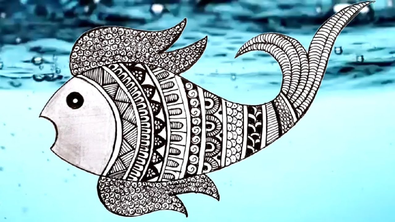 How to Draw Fish Mandala Art | Easy Mandala Drawing for Beginners - YouTube