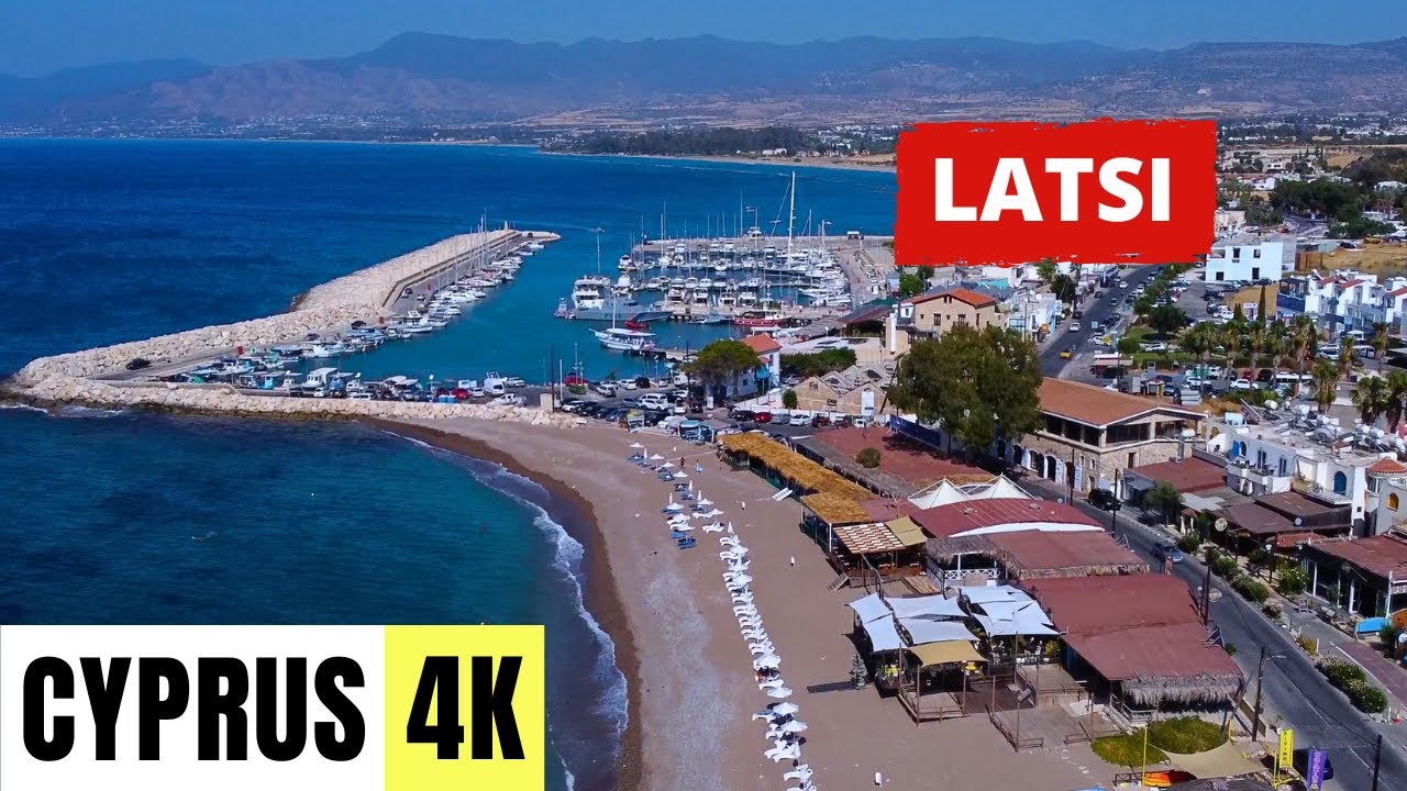 PAPHOS, CYPRUS 🇨🇾 [4K Drone] Latsi Beach & Harbour - YouTube