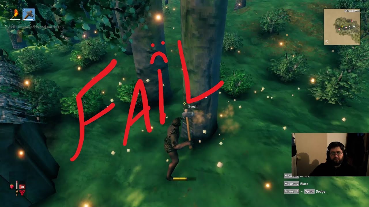 Valheim funny tree fail - YouTube