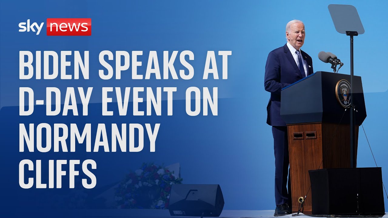President Biden delivers a speech on democracy & freedom at D-Day 80th ...