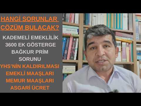 KADEMELİ EMEKLİLİK / 3600 EK GÖSTERGE / BAĞKUR PRİM SORUNU / HANGİ SORUNLAR ÇÖZÜM BULACAK?