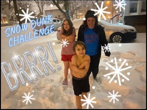 Snow Dunk Challenge with summer clothes!! COLD - YouTube