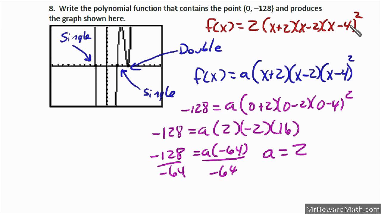 PreCal Unit 9 Test Review Polynomials Questions 8 Through 10 - YouTube