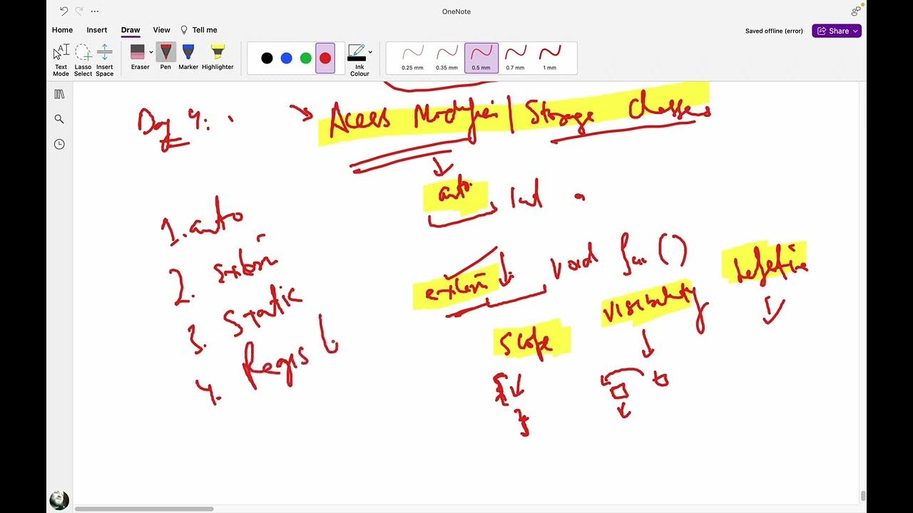Day 4 : Storage Classes in C programming with practical implementation - YouTube