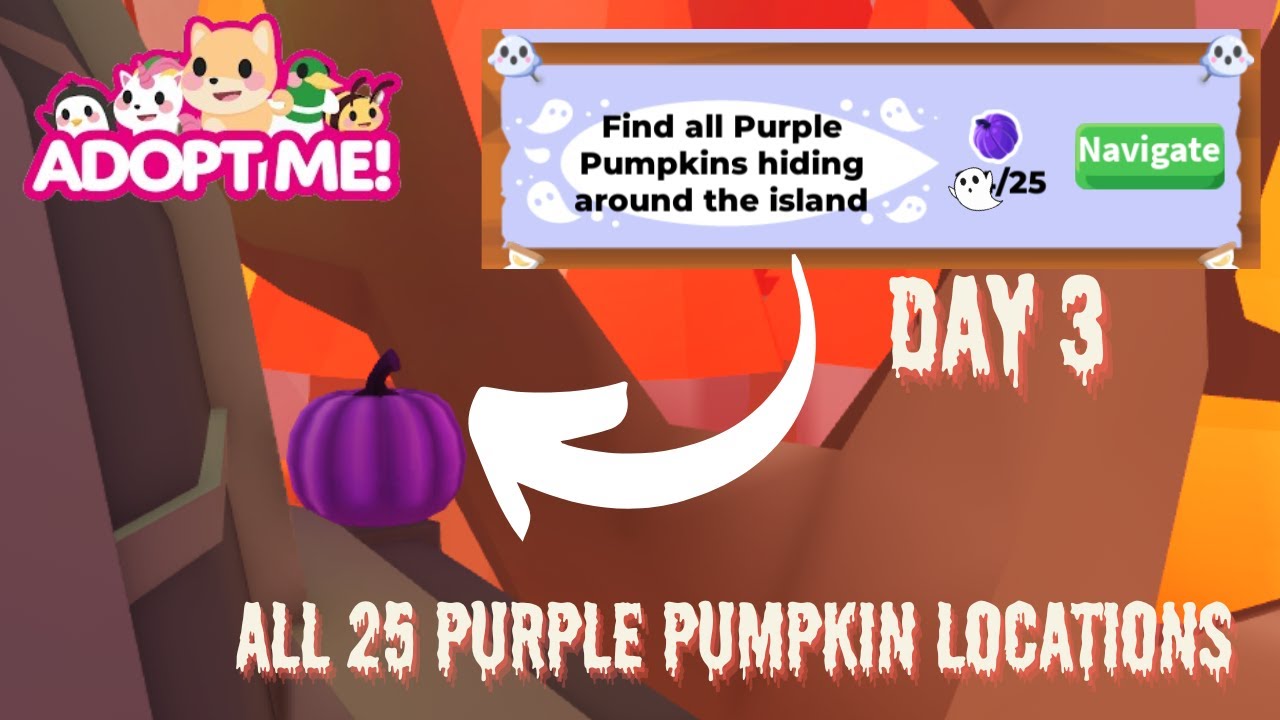 Finding ALL 25 Purple Pumpkins in Adopt Me! (Locations Revealed!) (Easy ...