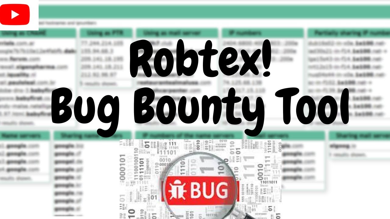RobTex Bug Bounty Tool || Information Gathering || #bugbounty #hacking ...