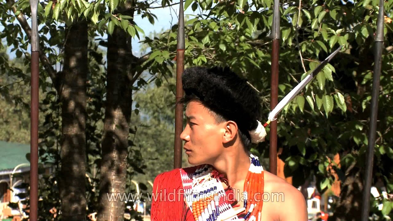 Chakhesang Naga men in traditional attire in Nagaland - YouTube