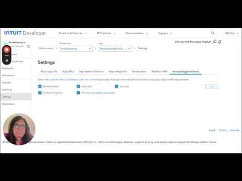 Inside the Intuit Developer Portal - App Settings - YouTube