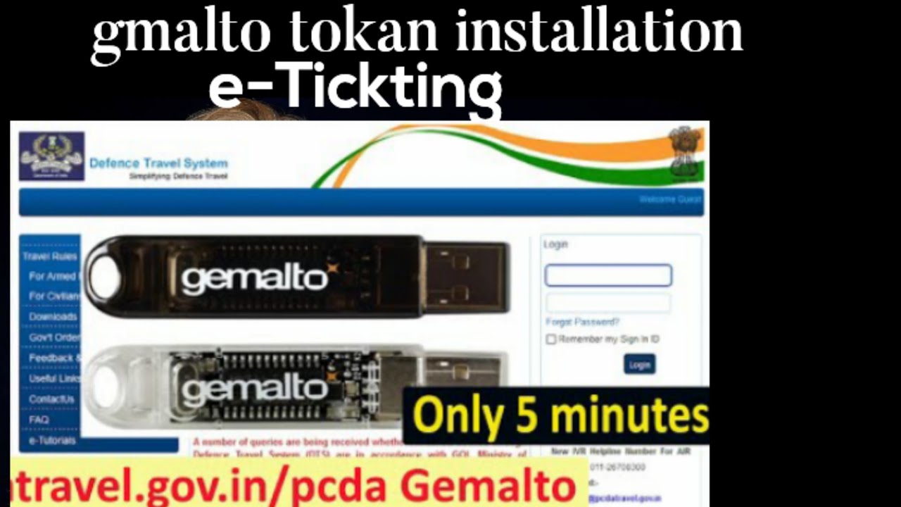 Defence ( Indian Army) Travel System Gemalto token Setup Step by Step ...