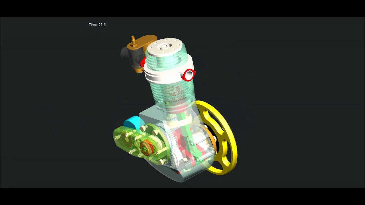 Barr and Stroud Engine Design, animation and mechanism - YouTube