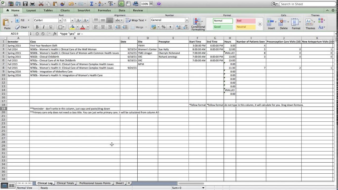 Clinical Log Template Tutorial - YouTube