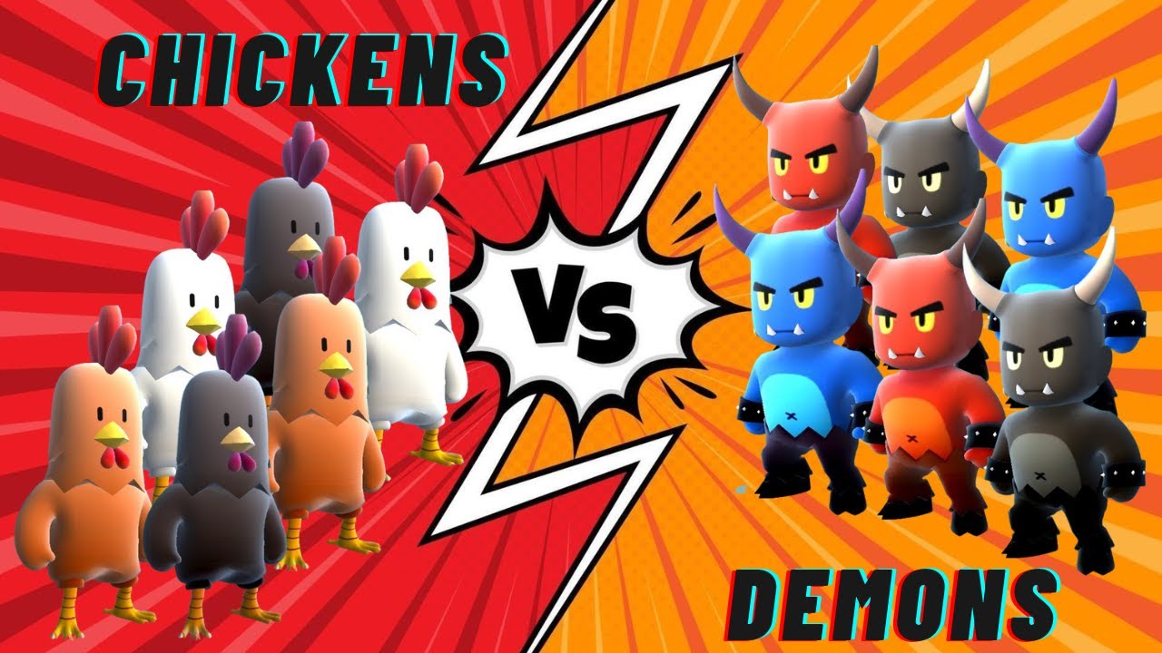 Chickens 🐔🐔 vs Demons 👿👿 Skin War |Stumble Guys Live |VK Makes #vkmakes ...