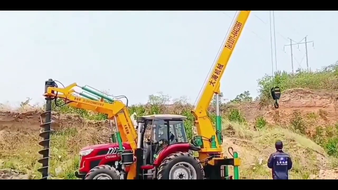 After digging the hole,guess how the Hydraulic Digger Derrick Tractor ...