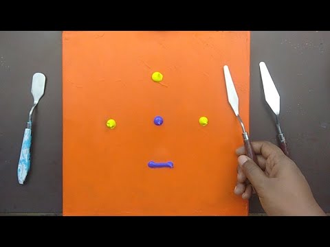 3 Colors Abstract Painting ¦ Acrylic painting on Canvas ¦ Easy for ...