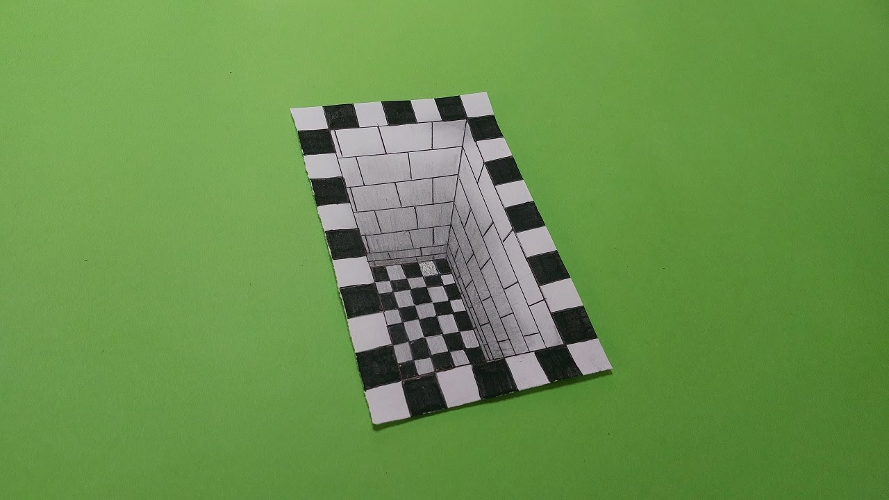 Trick Art. How to draw 3D hole. Optical illusion - YouTube