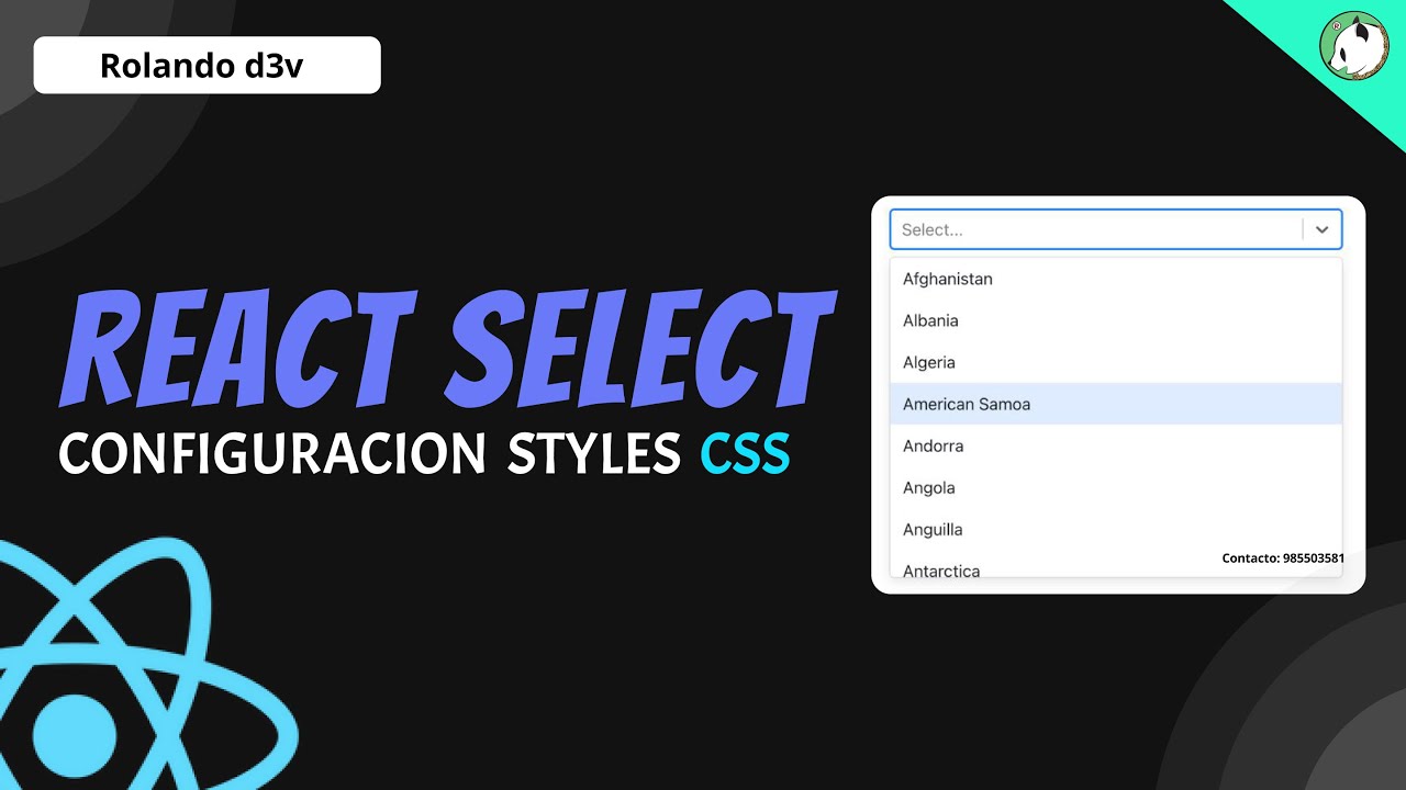 React Select con React js - Css Personalizado - YouTube