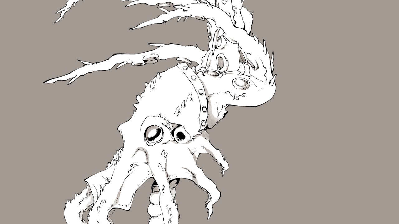 Draw with me: Line art of an octopus weapon - YouTube
