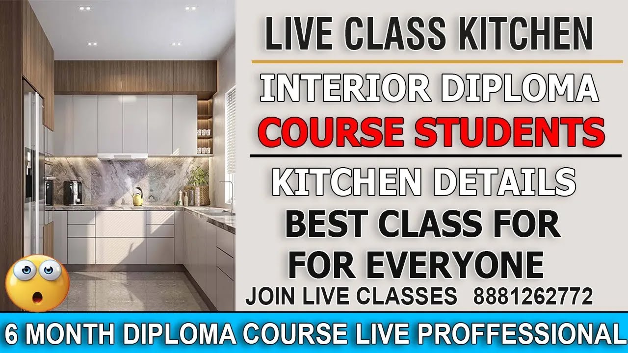 Day 02-Kitchen Detailing & Section Live class Students Diploma Interior ...