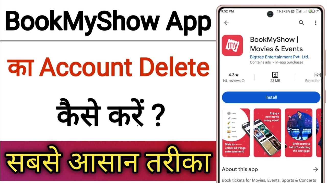 BookMyShow App Ka Account Delete Kaise Kare !! How To Delete Account On ...