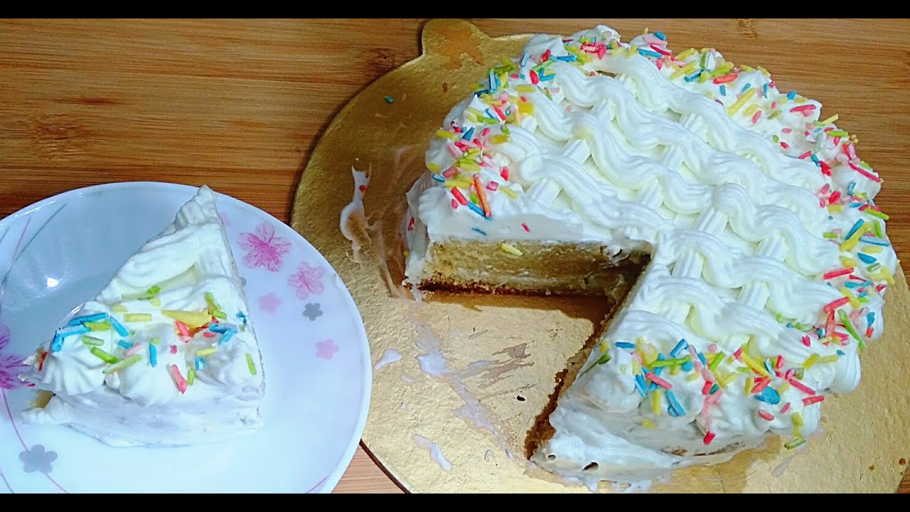 Vanilla Sponge Cake(eggless)/ Birthday cake soft & spongy/ Bolos/ kukus ...