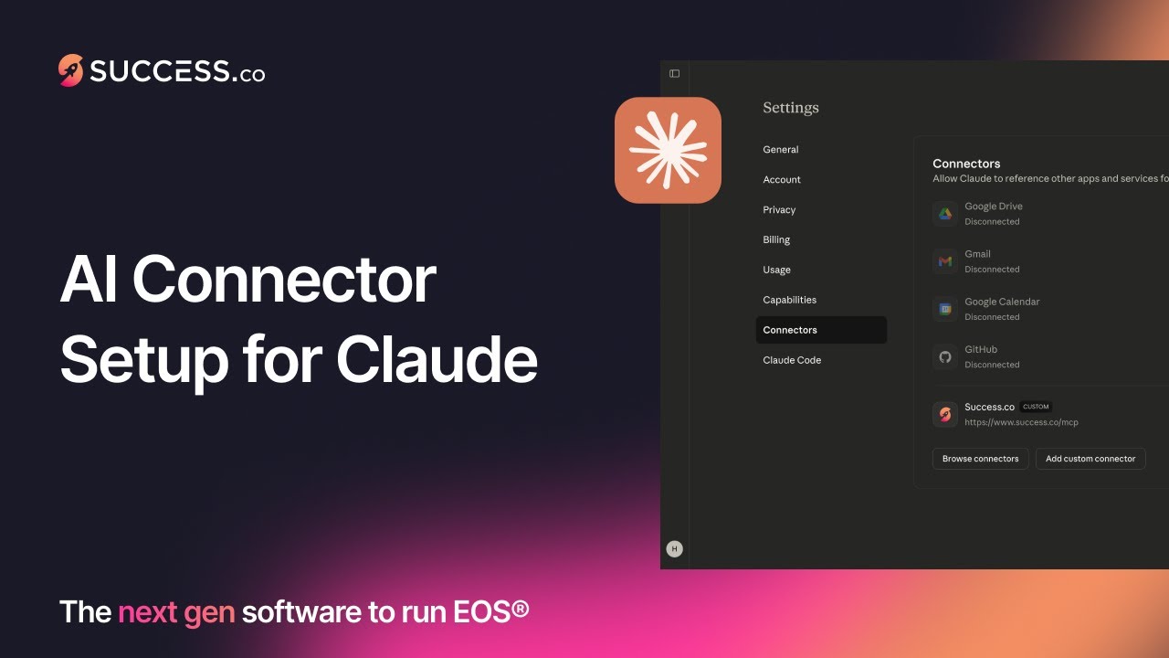 Success.co AI Connector Setup for Claude | The next gen software to run ...