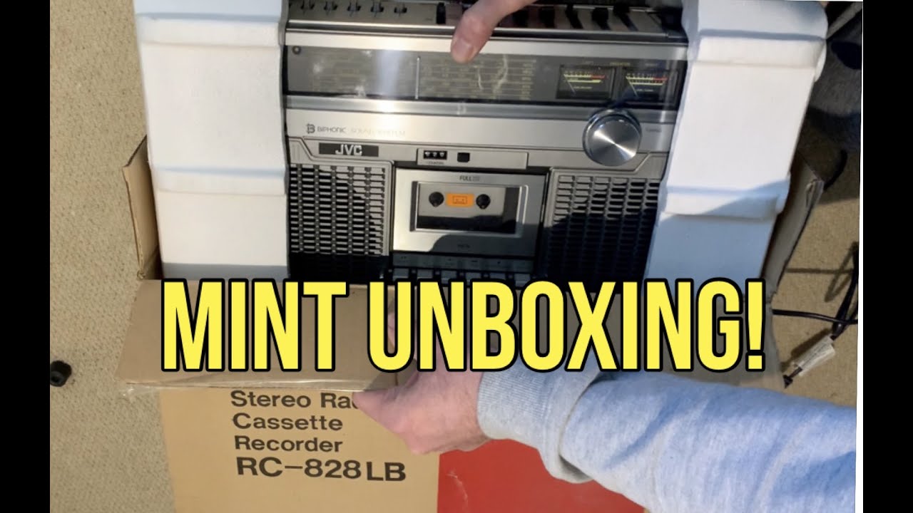 Unboxing MINT JVC RC-828LB. Pristine Boombox. Vintage Radio Cassette ...
