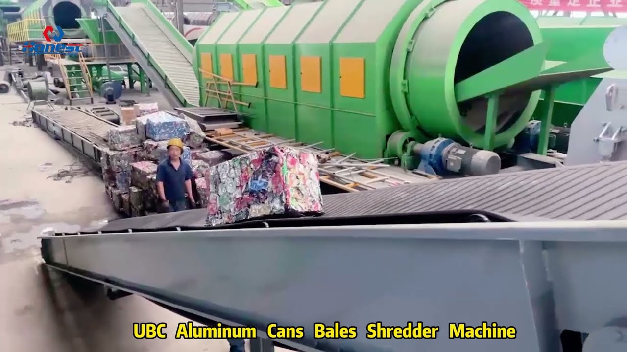 UBC Aluminum Cans Bales Shredder Machine | Cans Carbonization Paint ...