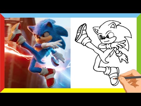 How to draw SONIC THE HEDGEHOG 2020 Sonic Kick - YouTube