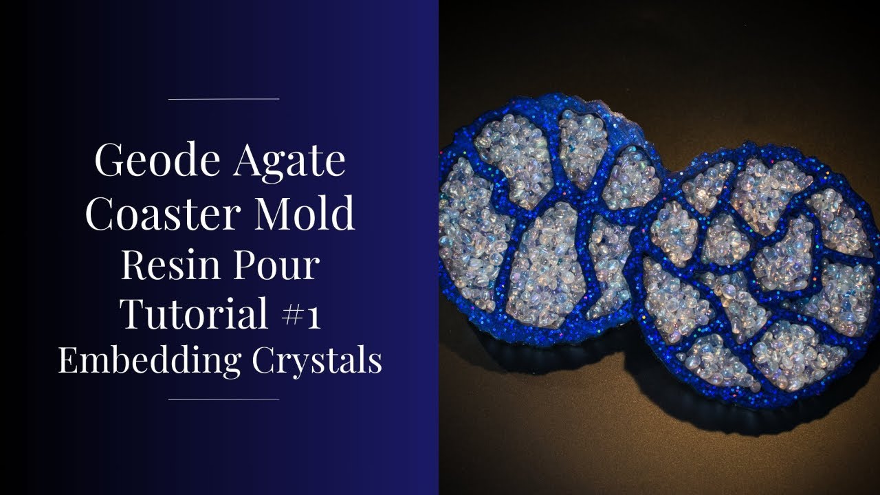 #21 - Geode Agate Coaster Mold Resin Pour Tutorial #1 - Embedding Crystals | Crystal Resin Art ...