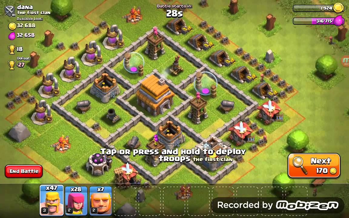 Clash of clans letsplay 4 spell factory - YouTube