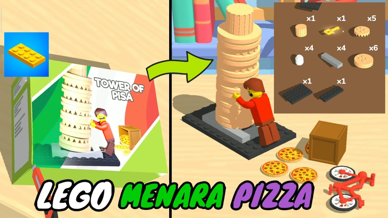 Merakit LEGO Menara PIZZA..!! - Construction Set - Satisfying ...