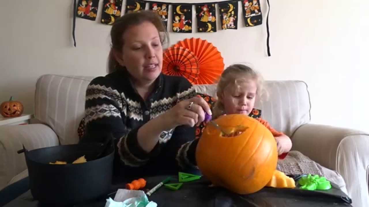 Carving A Pumpkin with LadyBug Home - YouTube