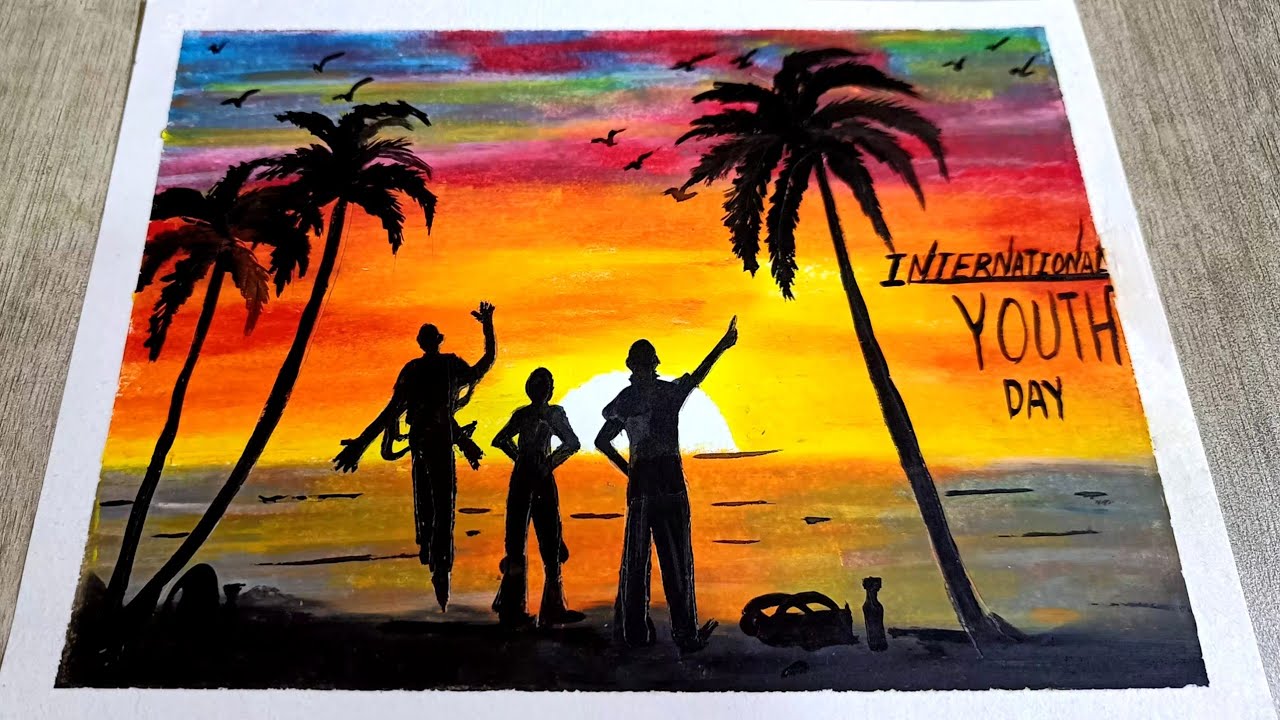 "International Youth Day Drawing for Beginners: Step by Step Guide 🎨 ...