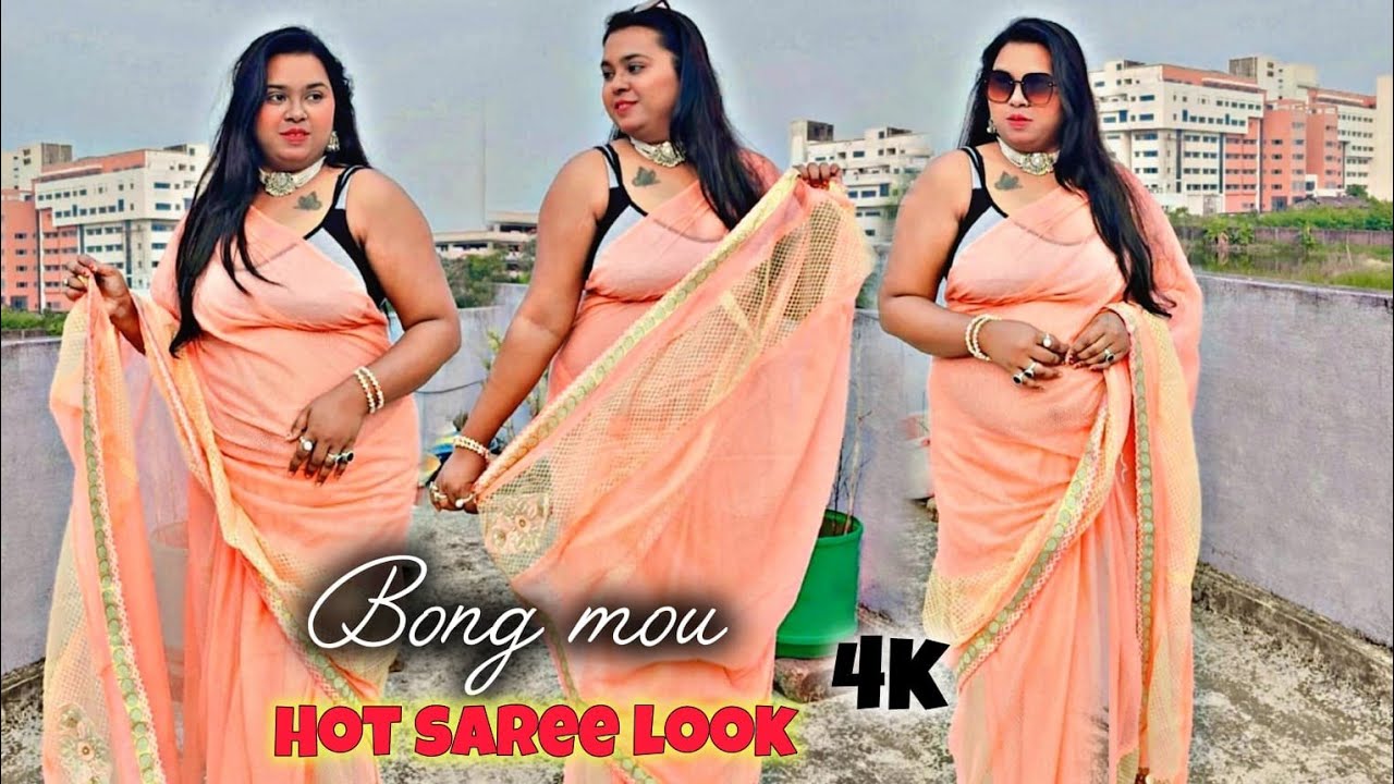 SAREE FASHION|| SAREE LOVERS||SAREE STYLE||BONG CRUSH||BONG LOOK - YouTube