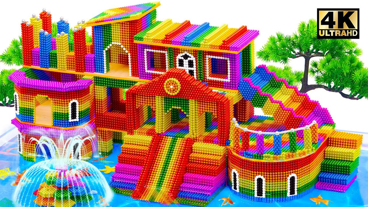 Magnet Challenge | Build Playground With Aquarium Water Slide From ...