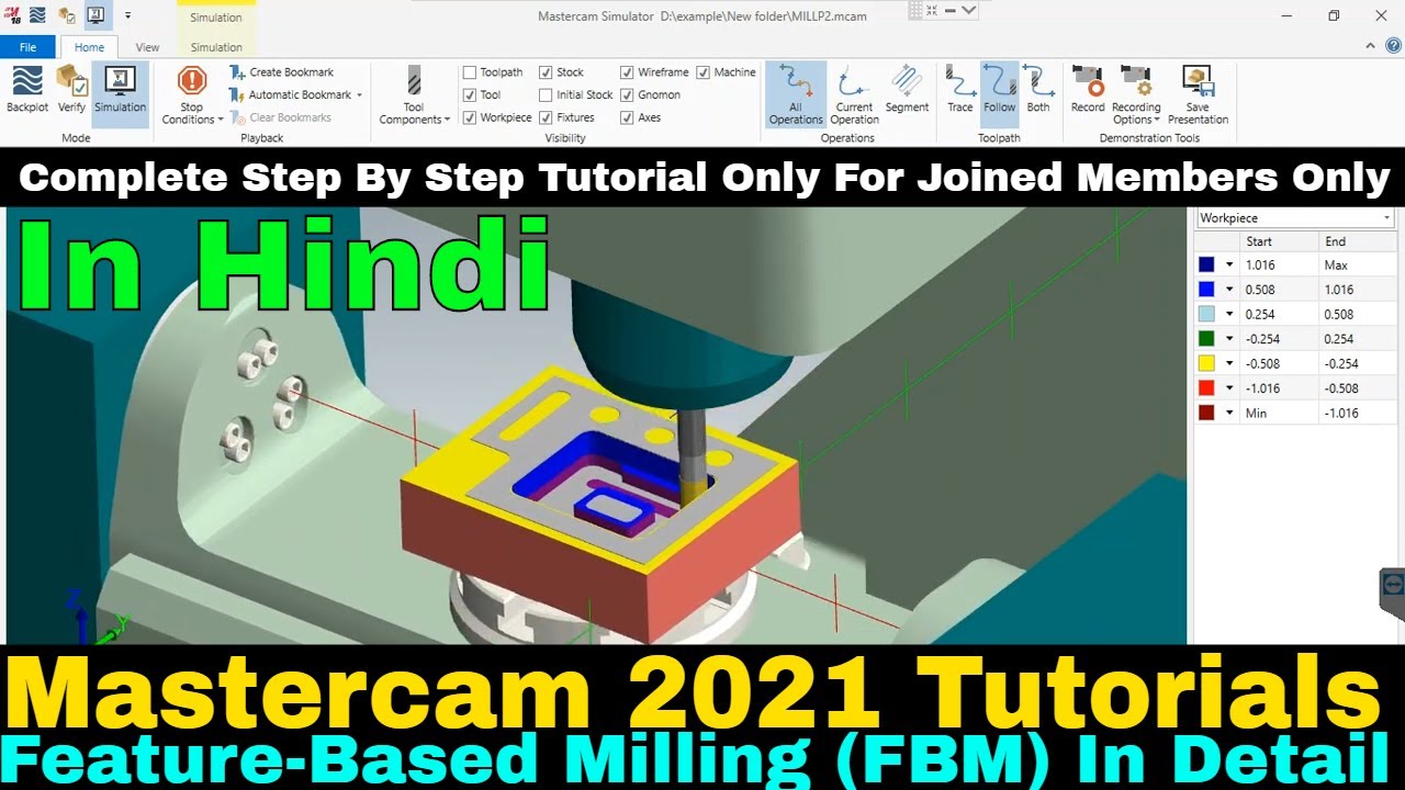 Mastercam 2021 feature based milling | Mastercam FBM tutorial for ...