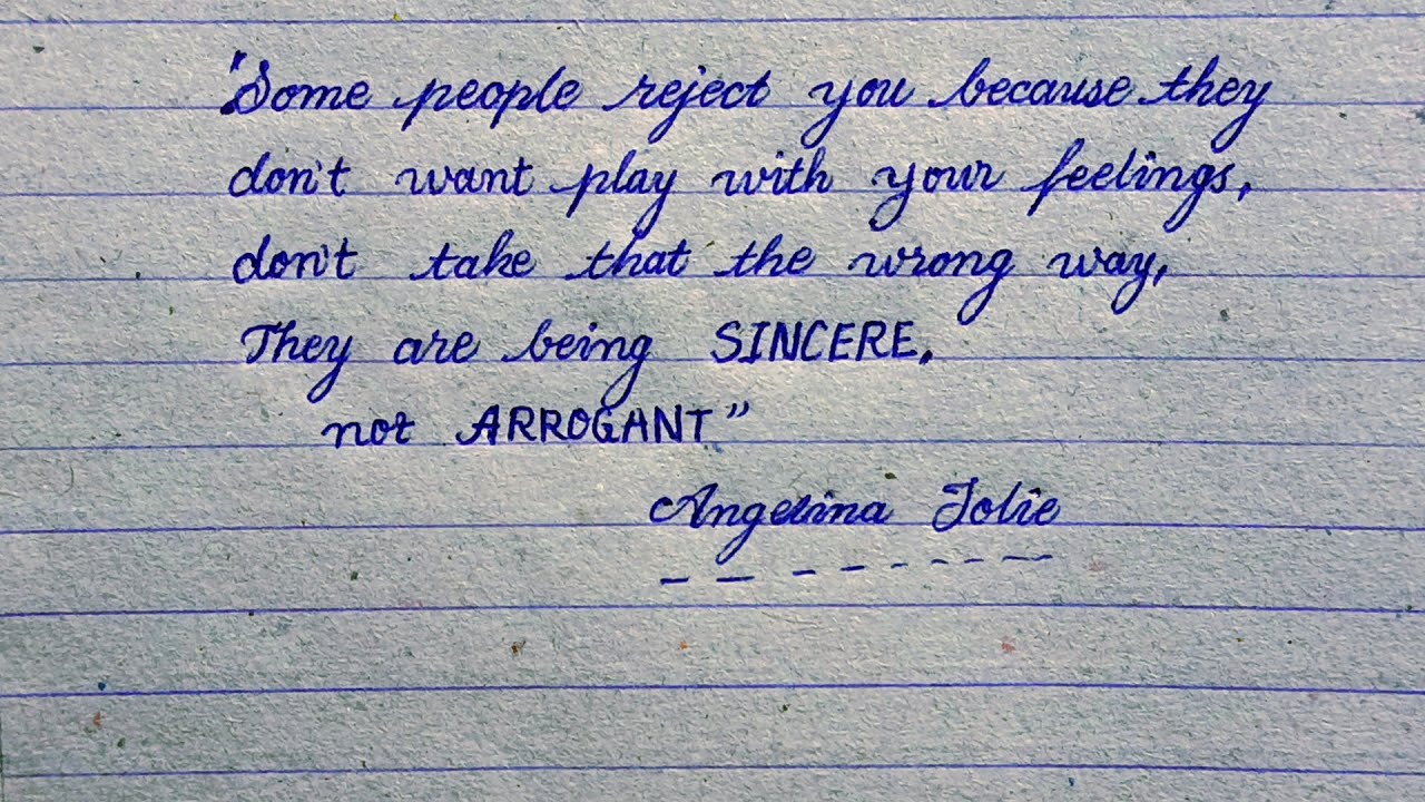 how to write beautiful handwriting /angelina jolie quotes in english ...