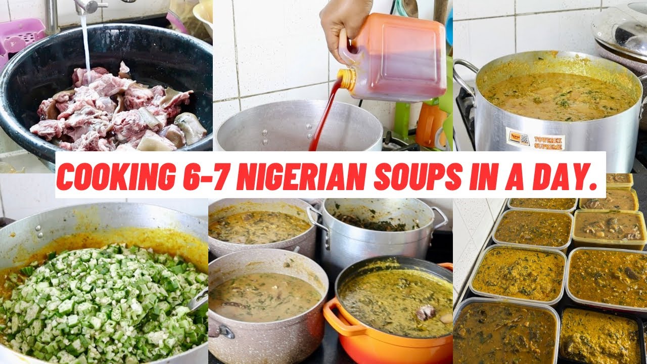 I COOKED 6-7 NIGERIAN SOUPS IN A DAY| HOW TO MAKE EGWUSI SOUP WITH UGU ...