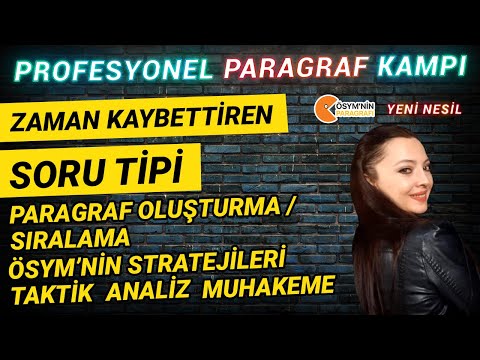 Paragraf Oluşturma / Sıralama  | Profesyonel Paragraf Kampı #HaleHoca