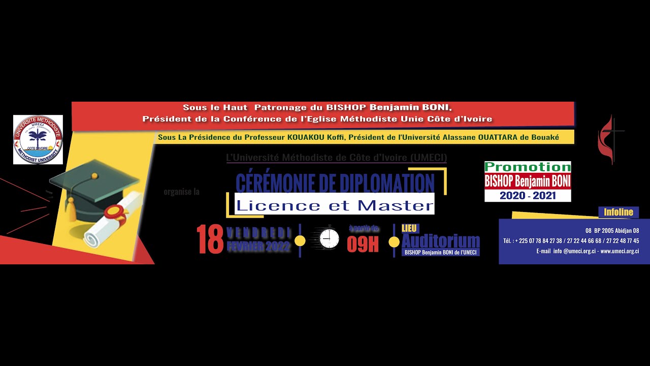 Cérémonie de diplomation de la promotion BISHOP Benjamin BONI 2020-2021 ...