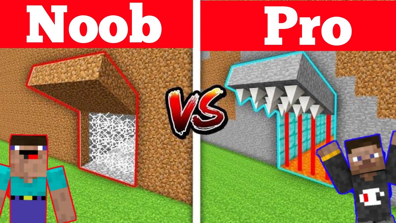 Minecraft Noob Vs Pro : Secret Base Challenge #1 | Noob Vs Pro - YouTube