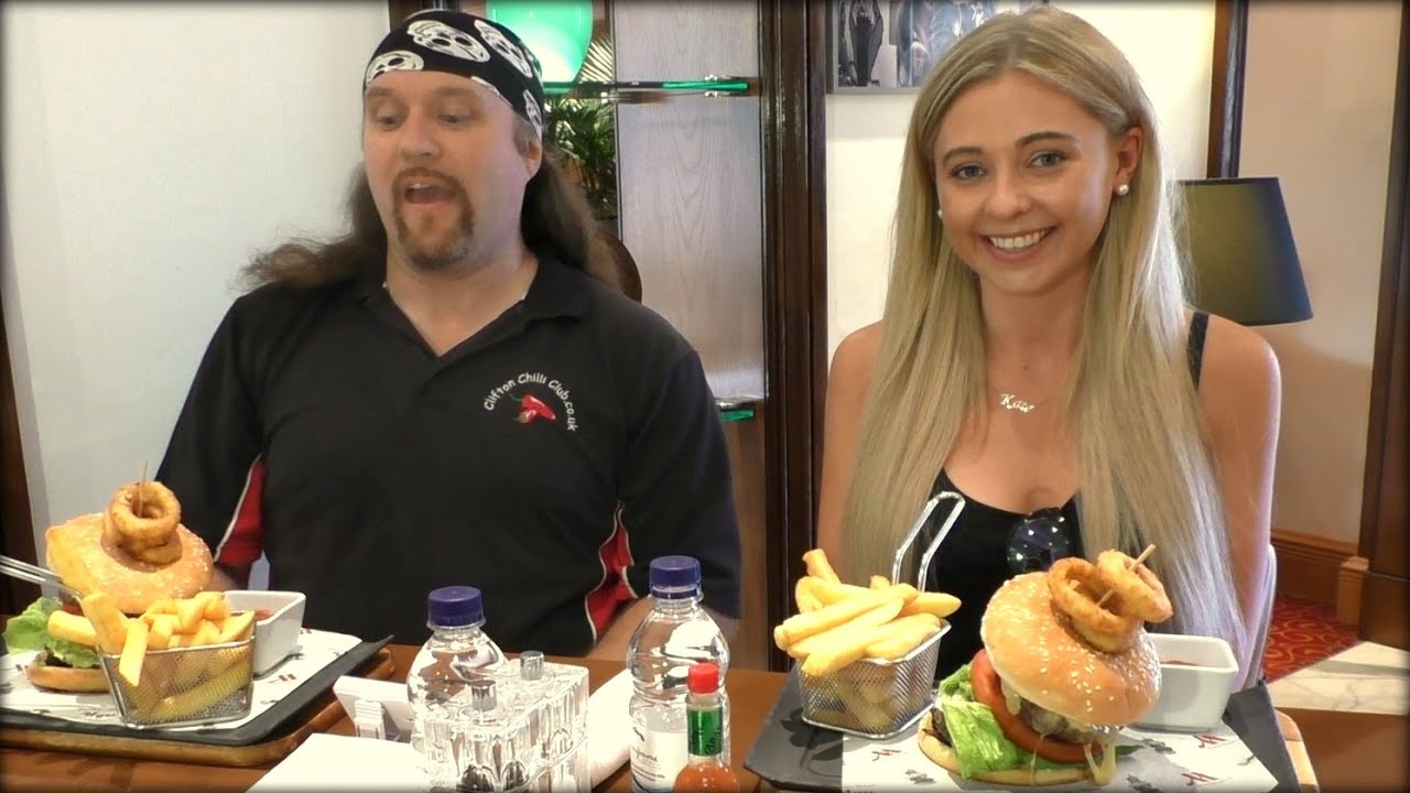 The Double Dare You Burger Eating Challenge Kate Ovens vs Jay - YouTube