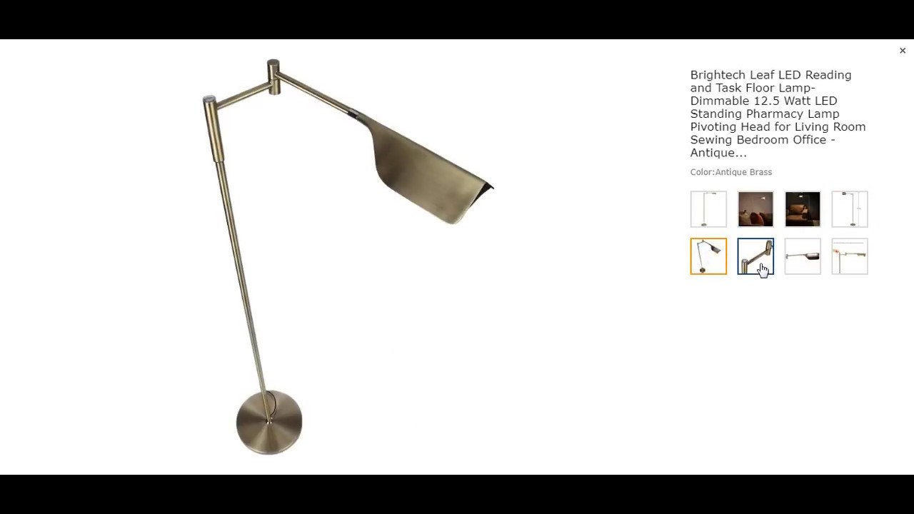 Brightech Leaf LED Reading and Task Floor Lamp- Dimmable 12.5 Watt LED ...