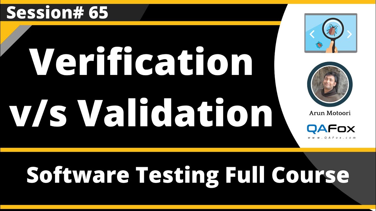 Verification versus Validation (Software Testing - Session 65) - YouTube